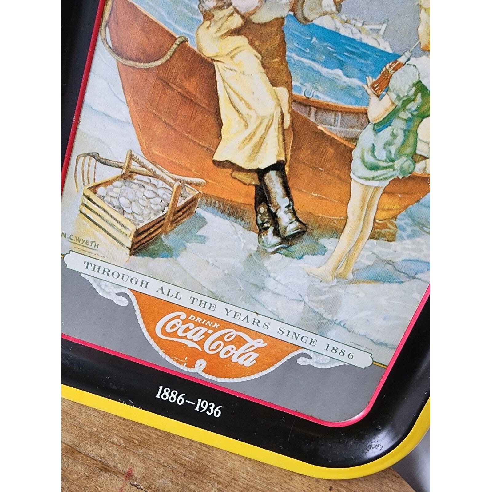 Vintage 1987 Coca-cola Sea Captain Tray 50th Anniversary Tin Tray Decor ...