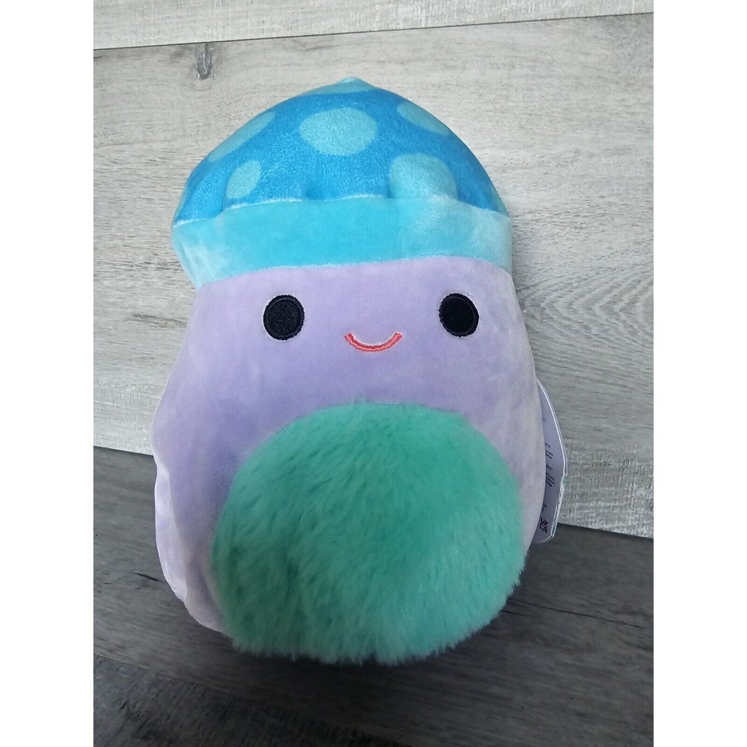 Kellytoy Squishmallow Pyle Fuzzy Belly Mushroom Teal Blue Lavender 8 ...