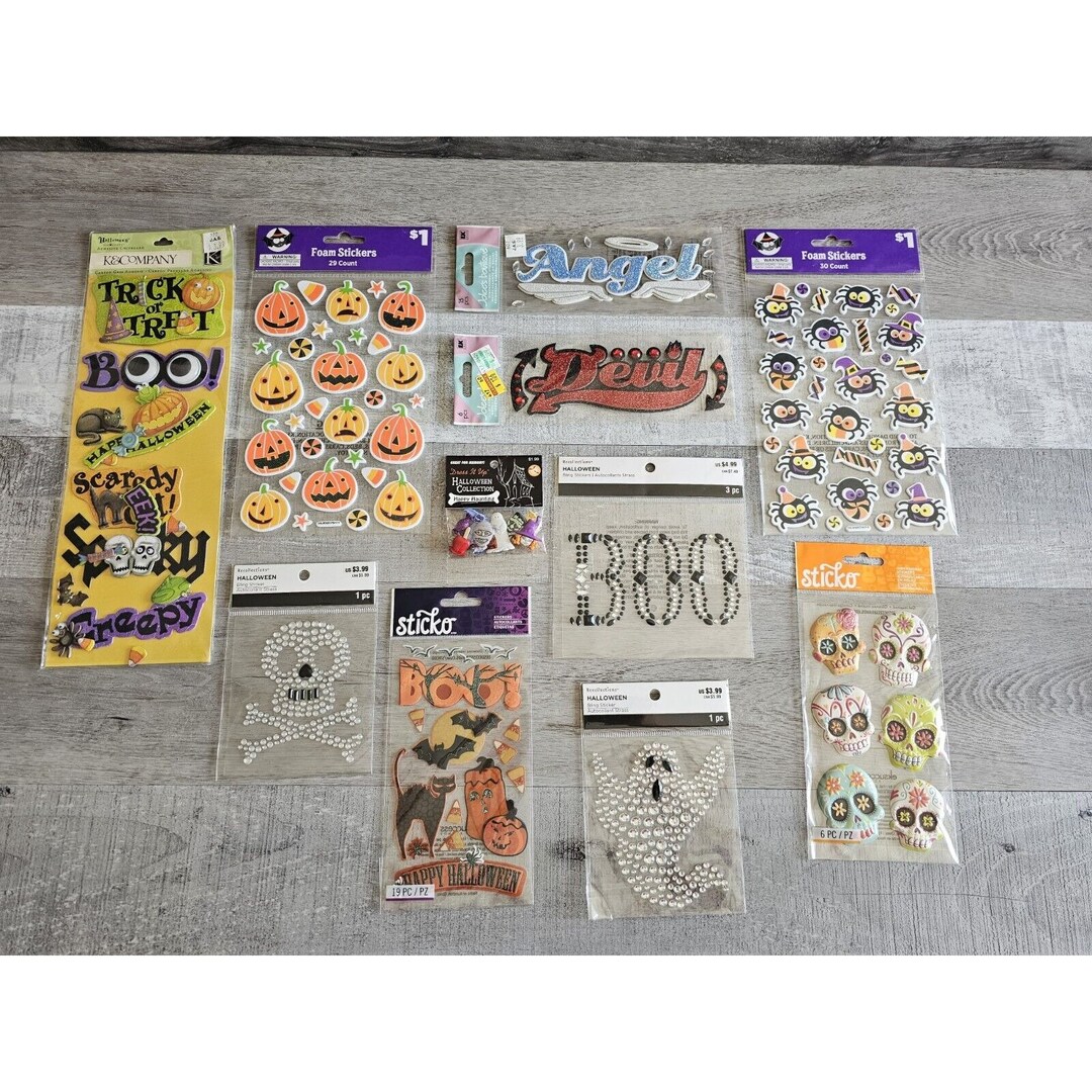 Sticker Lot - Halloween October Ghosts Scrapbooking 3D Stickers Jolee's ...