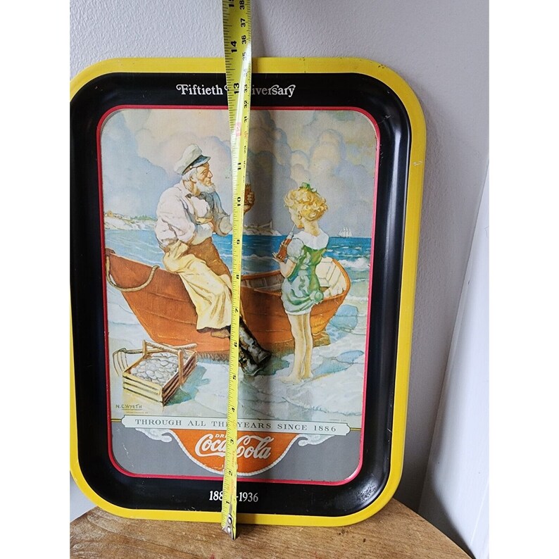 Vintage 1987 Coca-cola Sea Captain Tray 50th Anniversary Tin Tray Decor ...