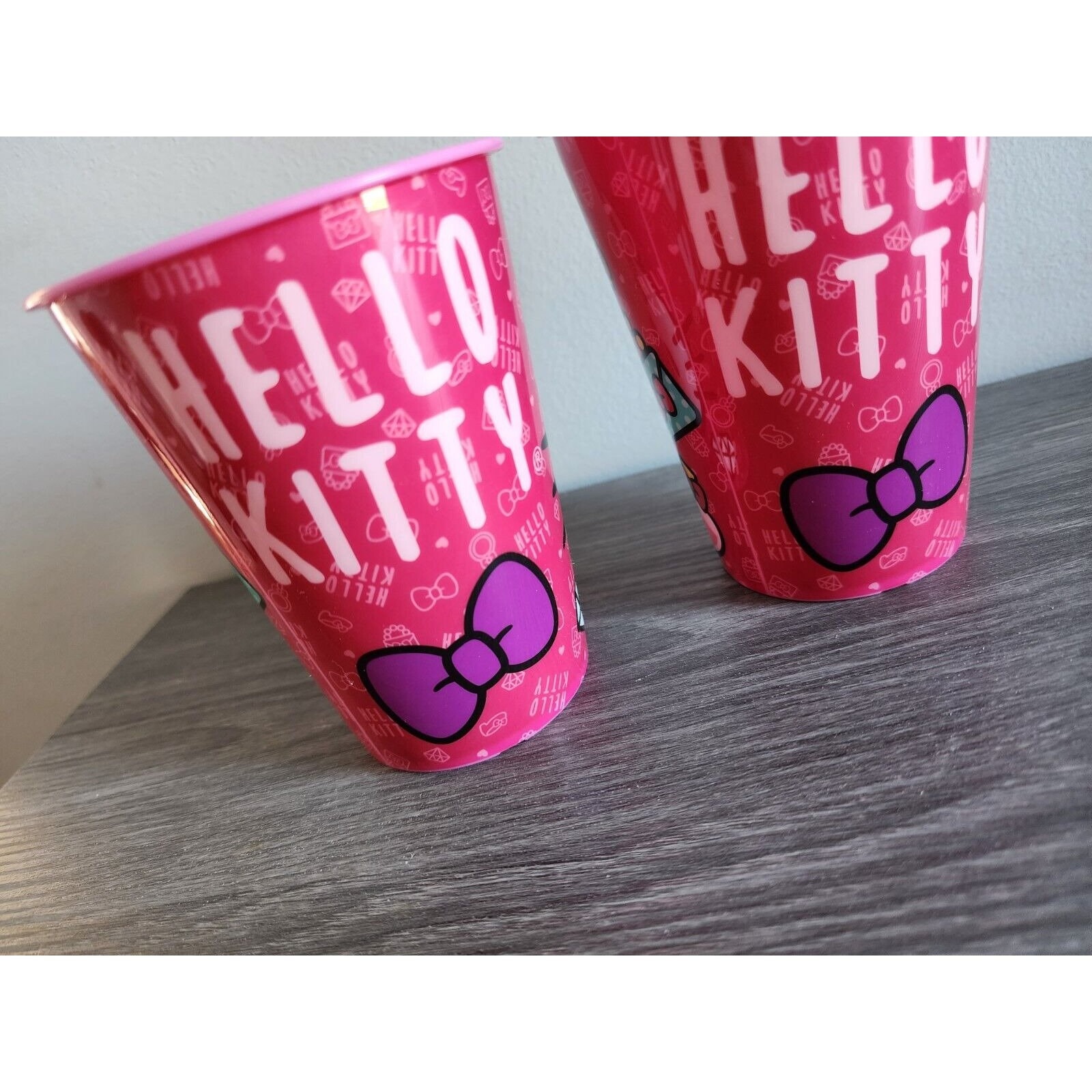 Hello Kitty Pink Plastic 450m Cups Set of 2 Bev NEW Sanrio - Etsy