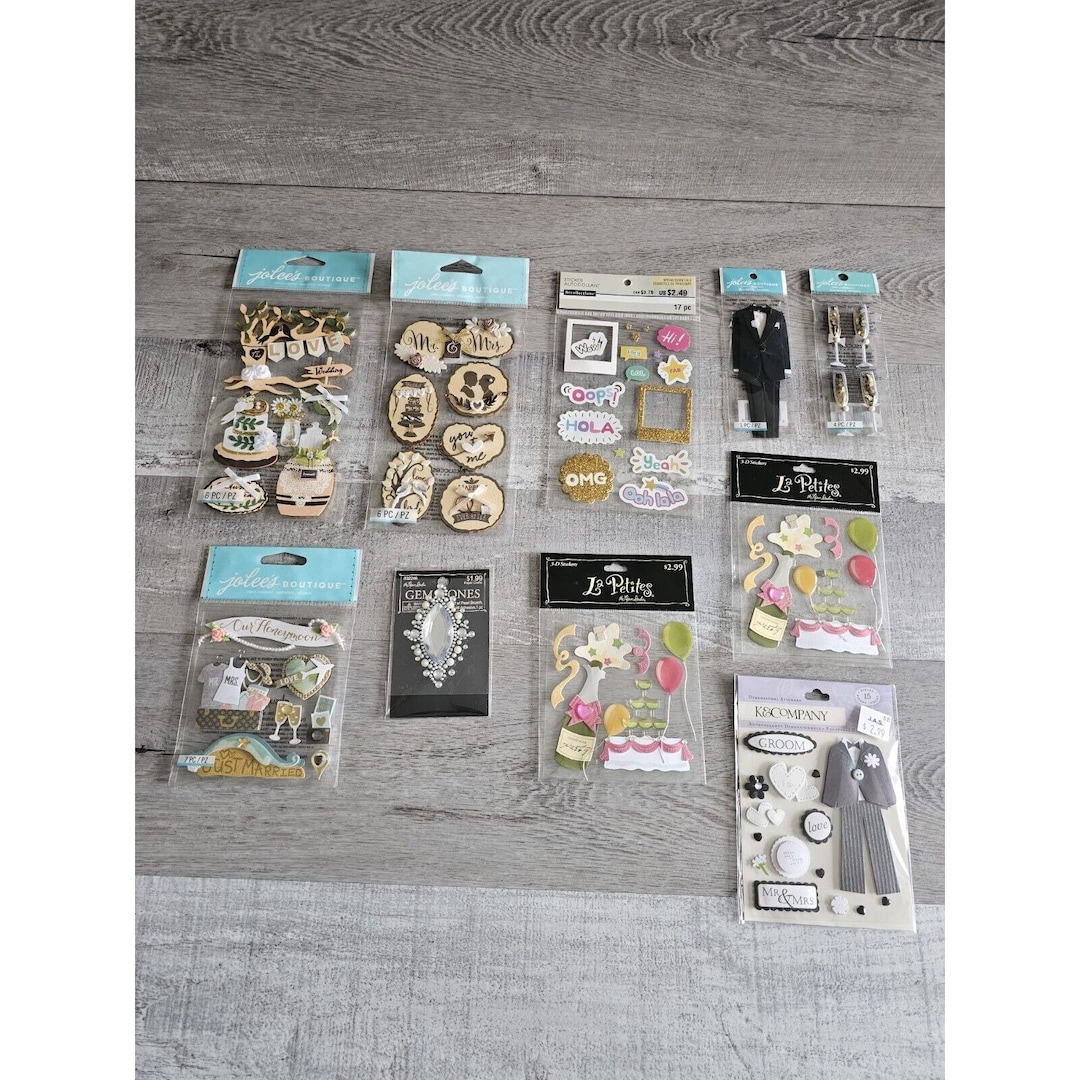 Sticker Lot - Wedding Scrapbooking 3D Stickers - Tuxedo Honeymoon ...