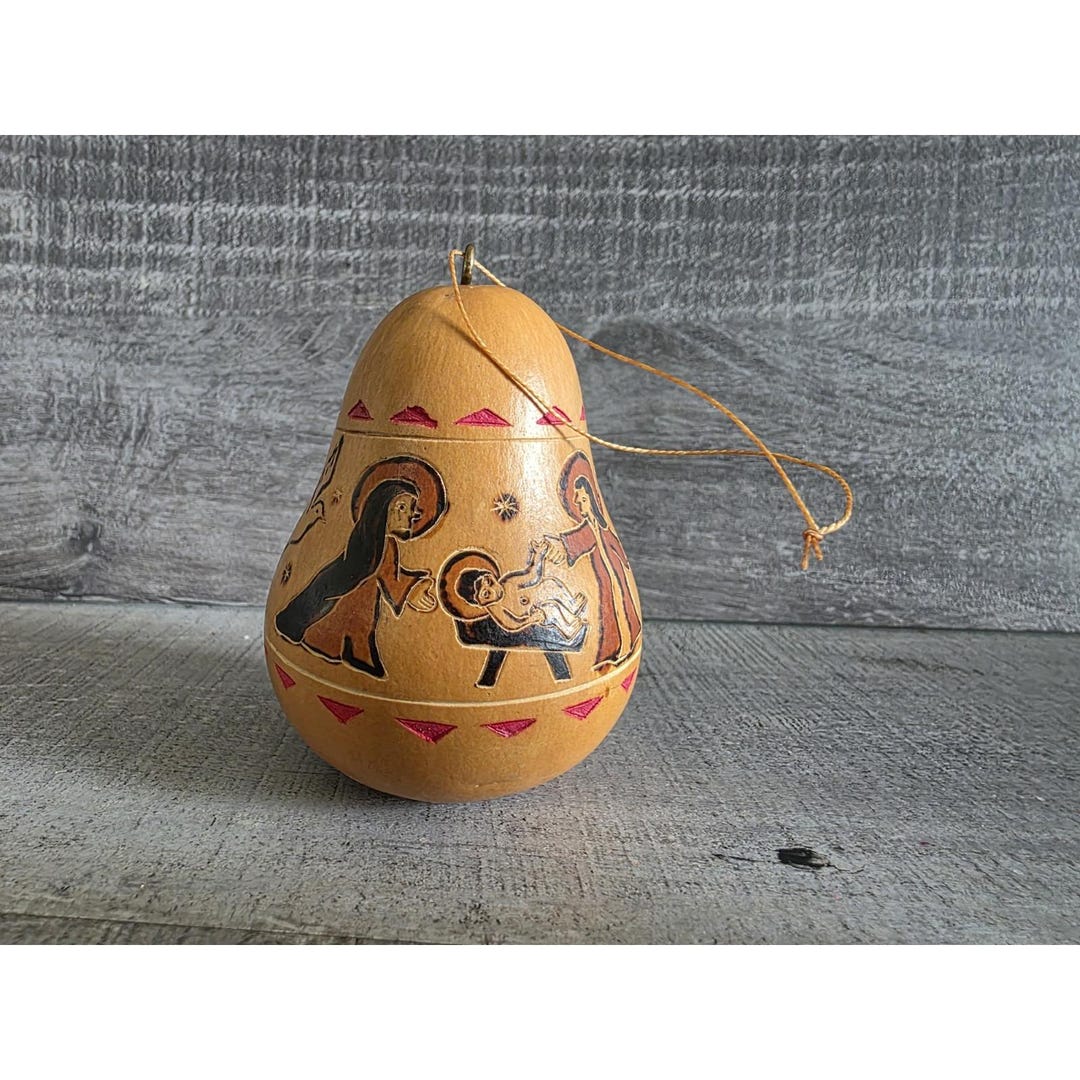 Peru Gourd Nativity Peruvian Baby Jesus Mary Joseph Christmas Ornament ...