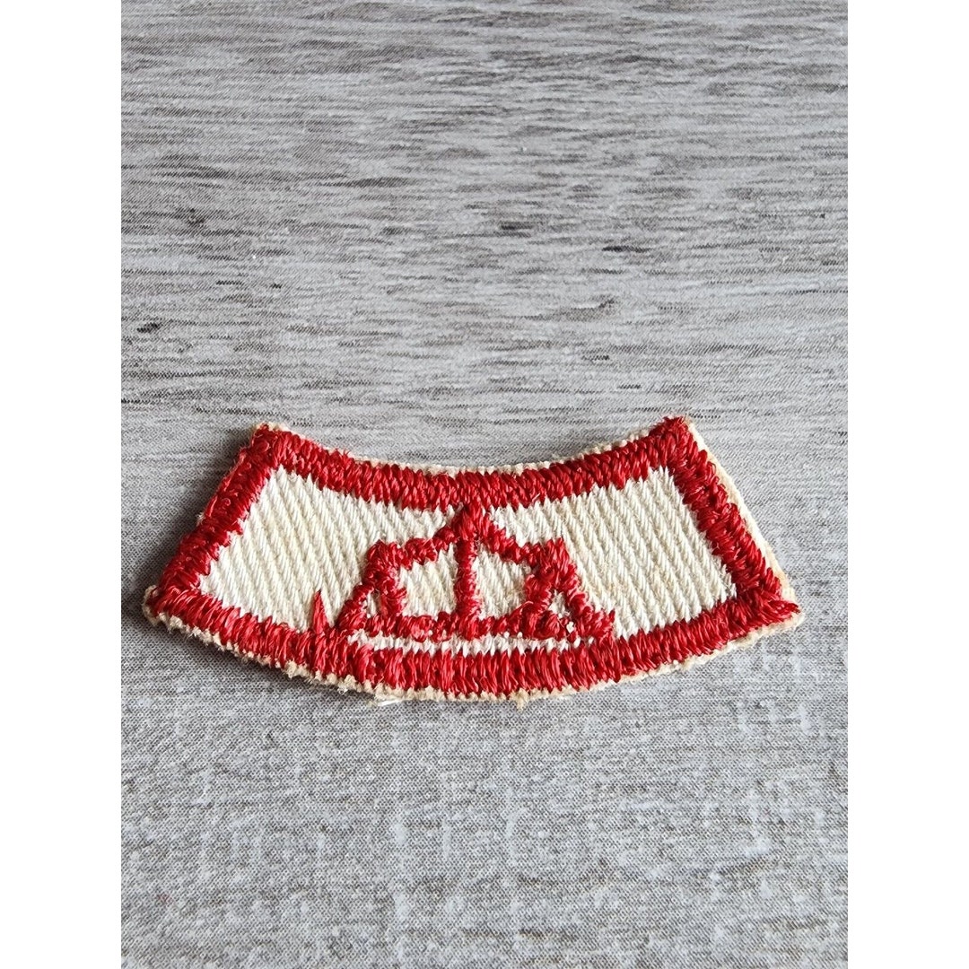 Vintage Boy SCOUT Red White Segment PATCH Tent BSA Camp Camping Badge ...