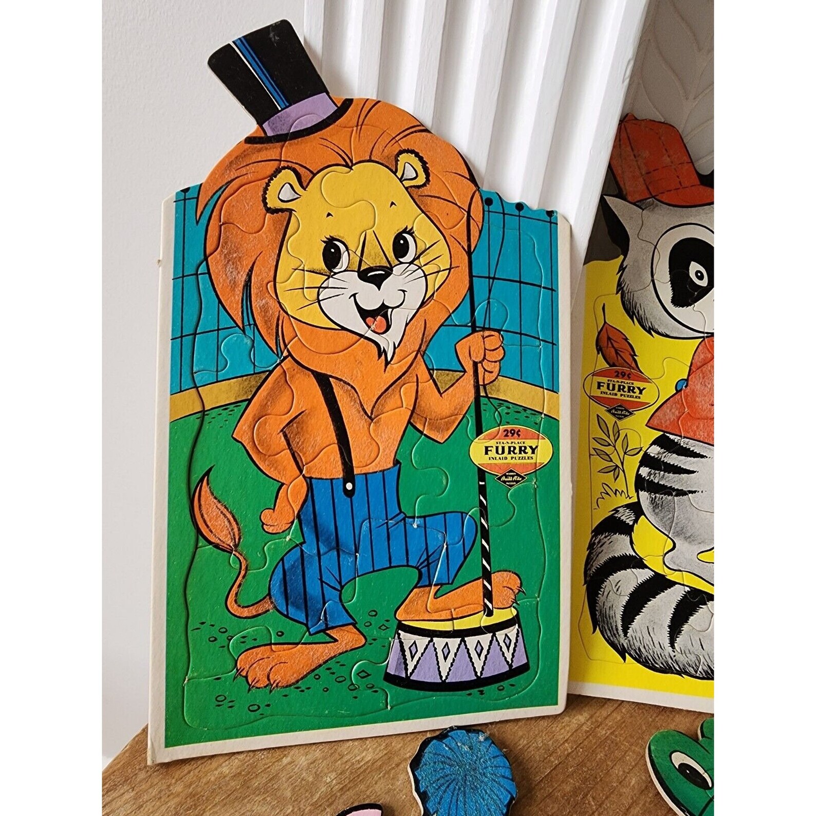 Vintage Set of 4 Warren Built-rite Puzzles Sta-n-place Furry Inlaid ...
