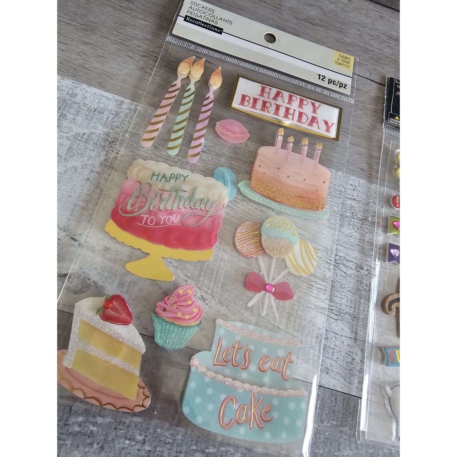 Sticker Lot Happy Birthday Party Cake Scrapbooking 3D - Etsy Australia