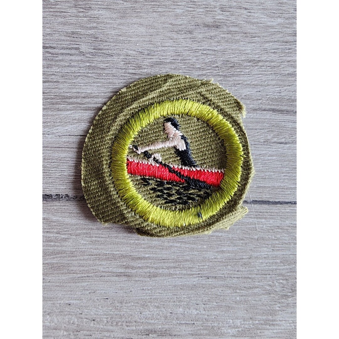 Rowing (black & White) Merit Badge, Type E Khaki Narrow Crimped (1947 ...