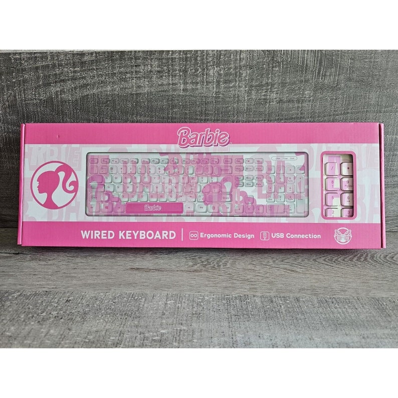 NEW Barbie Doll Wired Computer Keyboard W/usb Connection and Ergonomic ...