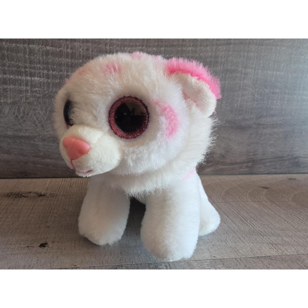 Ty Beanie Boos Tabor White and Pink Tiger 6" Bean Bag Plush Stuffed Toy ...