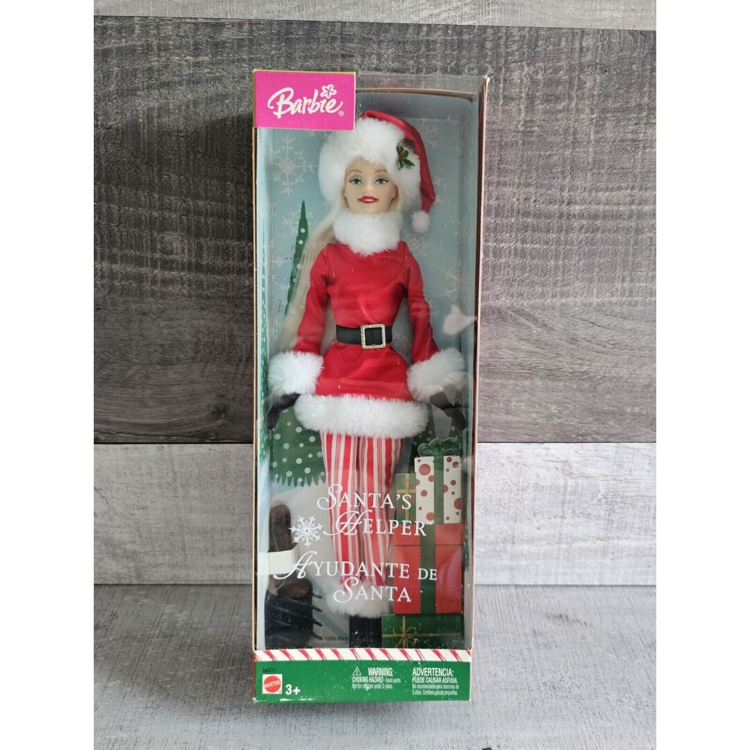 Vtg Santa's Helper Barbie Holiday Doll 2004 Ayudante De Santa NIB ...