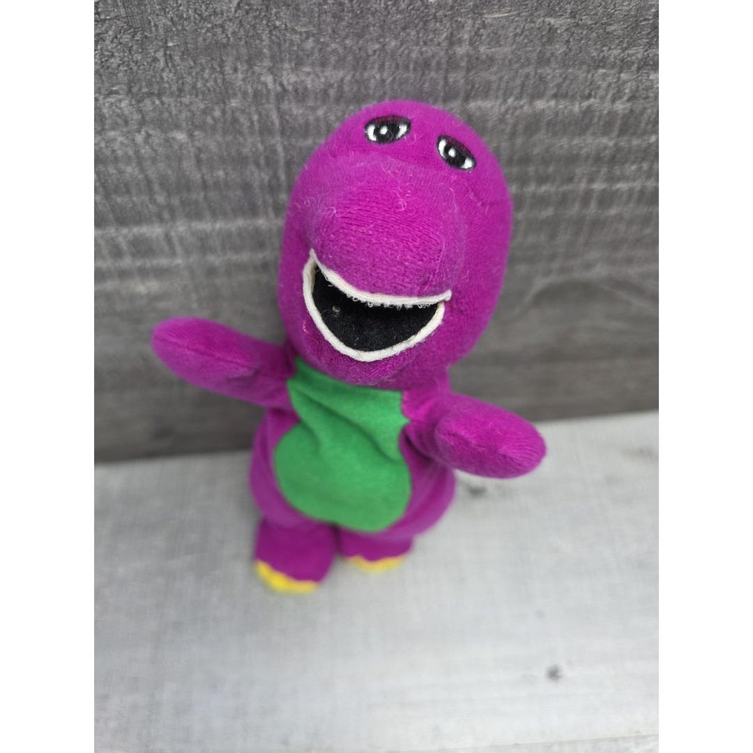 Vtg 6" Barney the Purple Dinosaur Mini Bean Bag Plush Stuffed Children ...