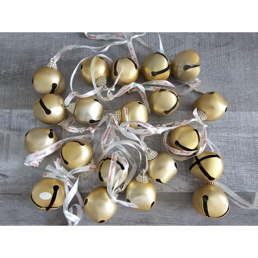 Vintage Kmart Gold Trim A Home 1" Jingle Bells Christmas Holiday Tree ...