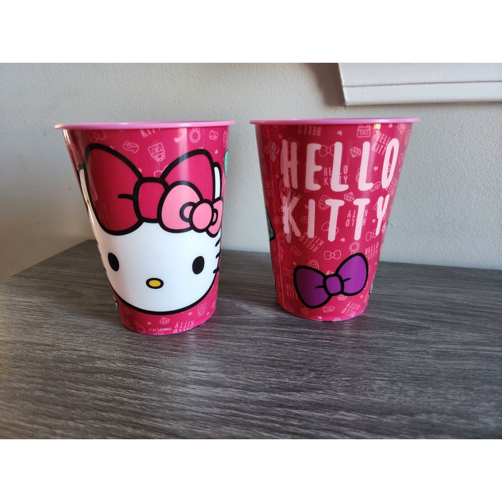 Hello Kitty Pink Plastic 450m Cups Set of 2 Bev NEW Sanrio - Etsy