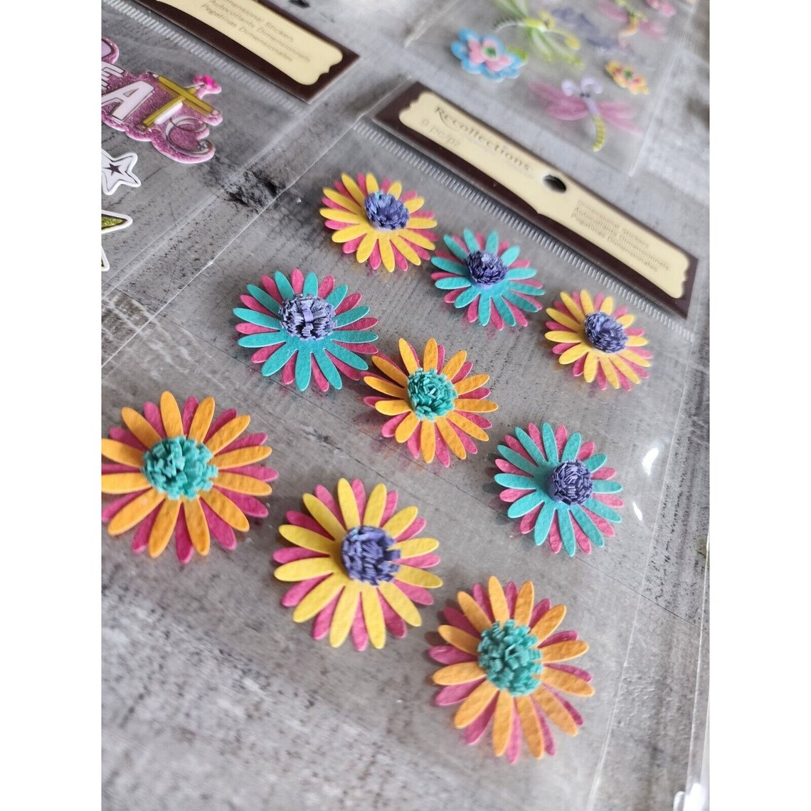 3D Stickers LOT - Recollections - Unicorns Girls Flowers Dragonflies ...