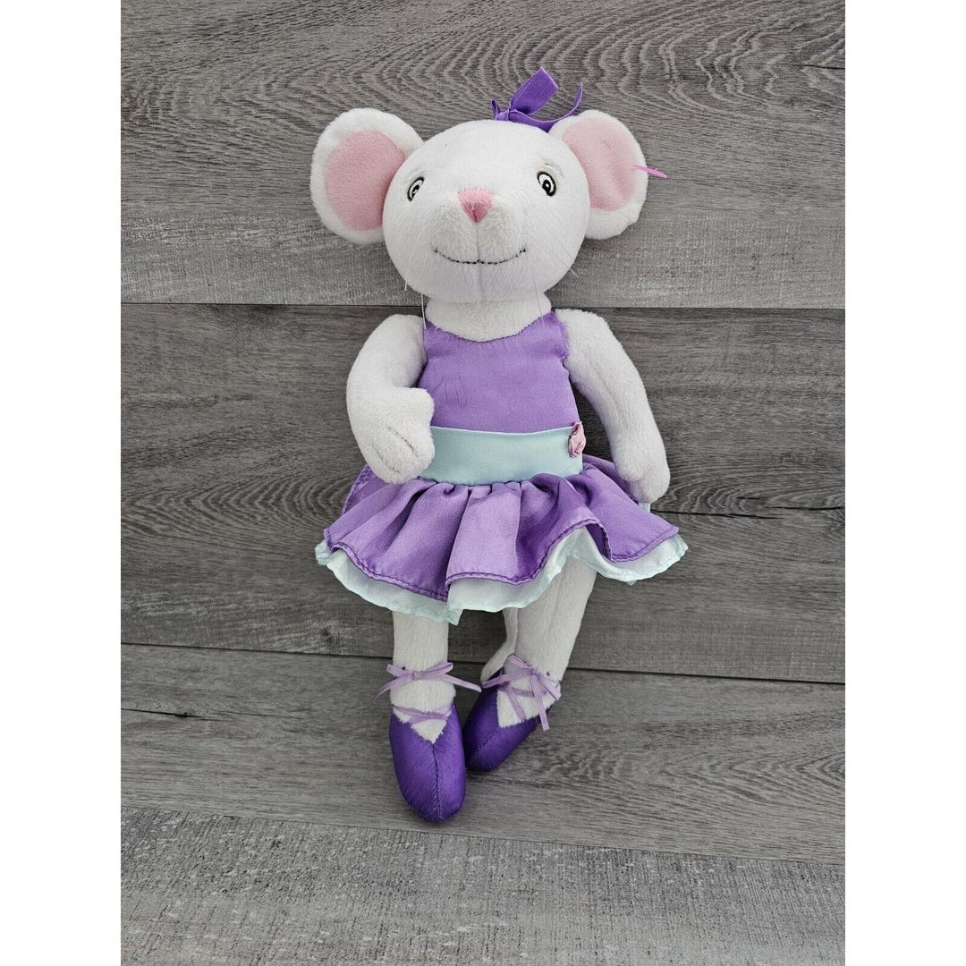 Angelina Ballerina 13" Plush Mouse Doll Poseable Purple Tutu Stuffed ...