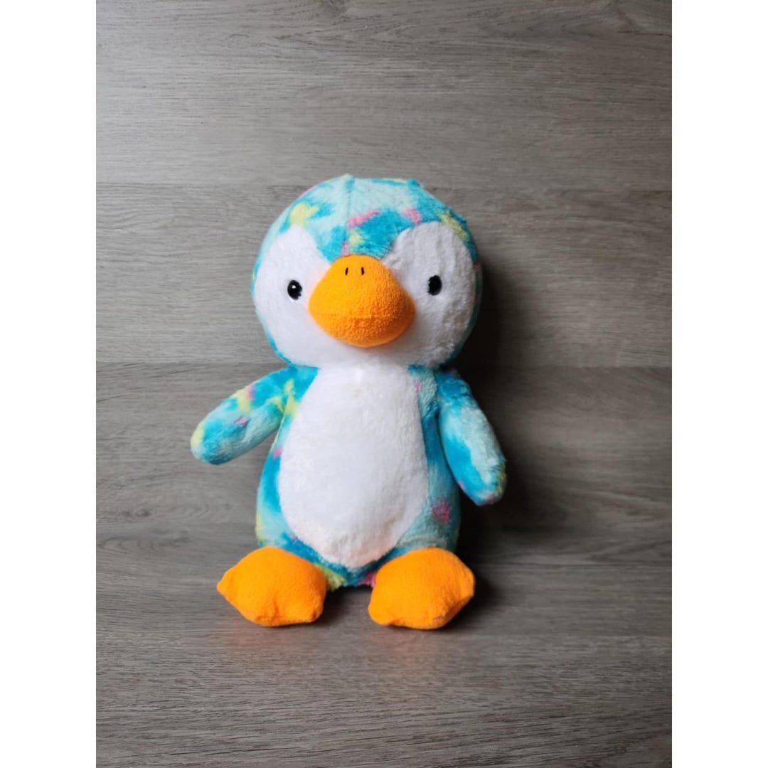 Kellytoy Penguin Plush 12” Colorful Blue Tye Dye Stuffed Animal Toy ...
