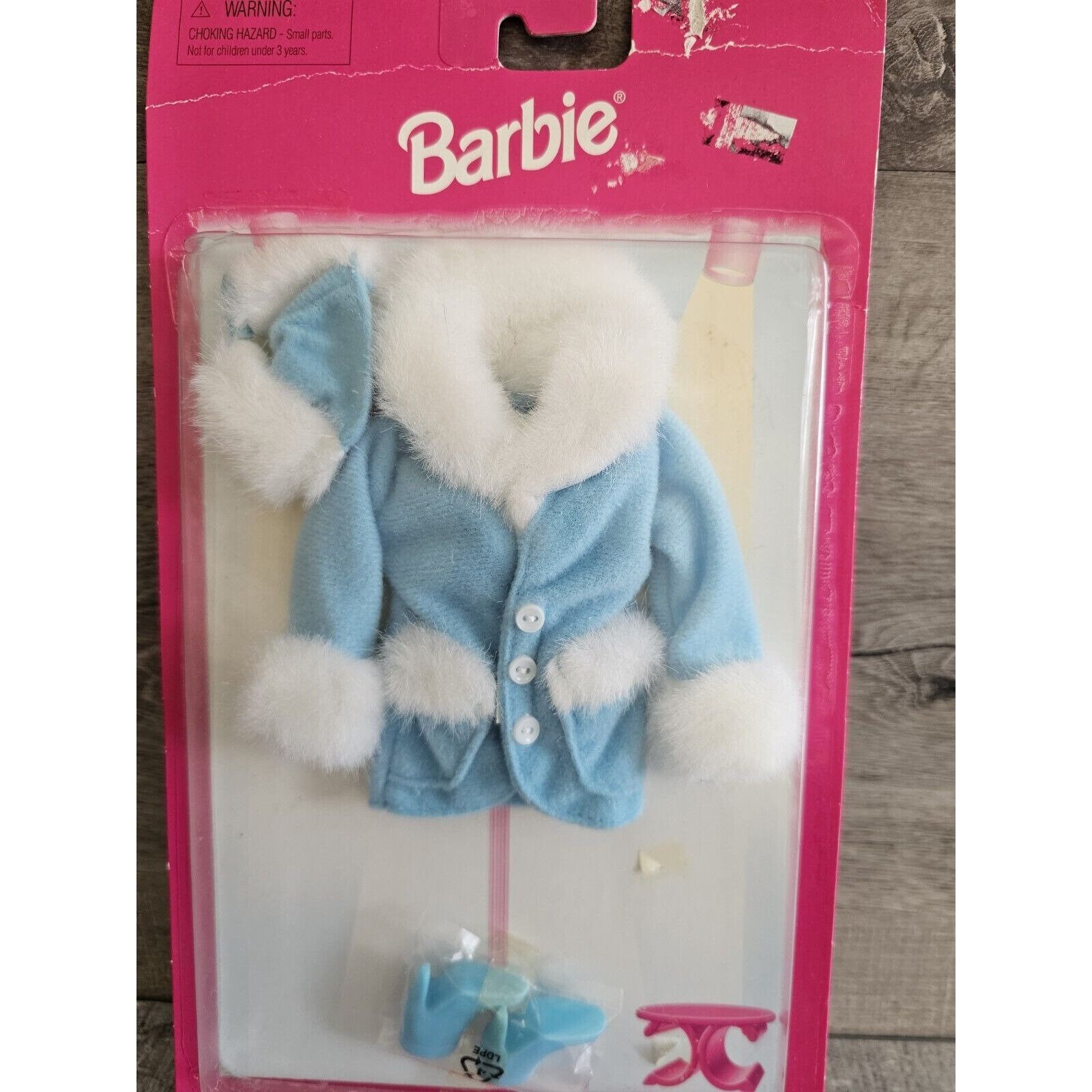 Vintage Barbie Coat Collection Fashions 68650 Blue Coat W/white Fur Acc ...