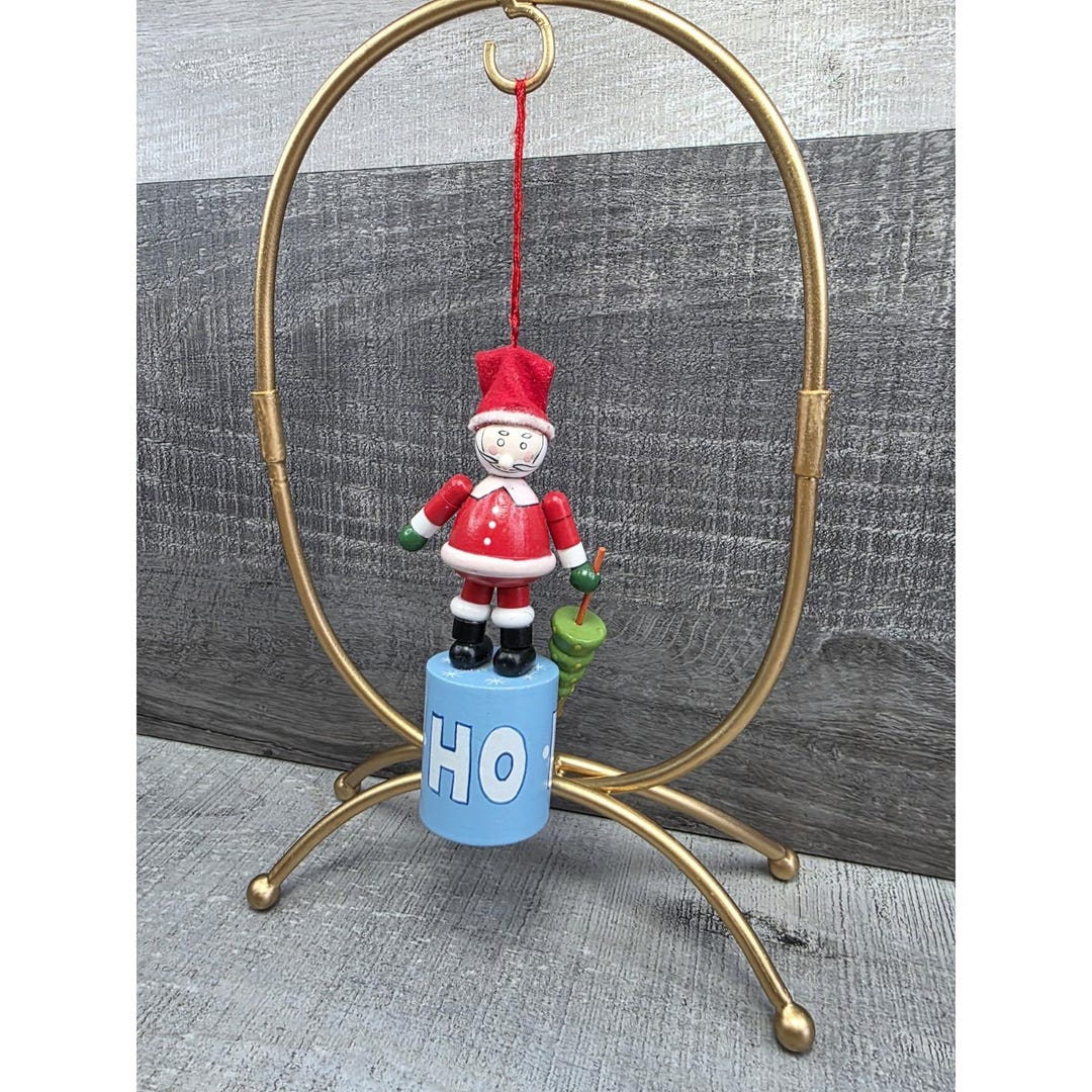 Vintage Wood Thumb Push Puppet Santa Christmas Ornament 301c - Etsy