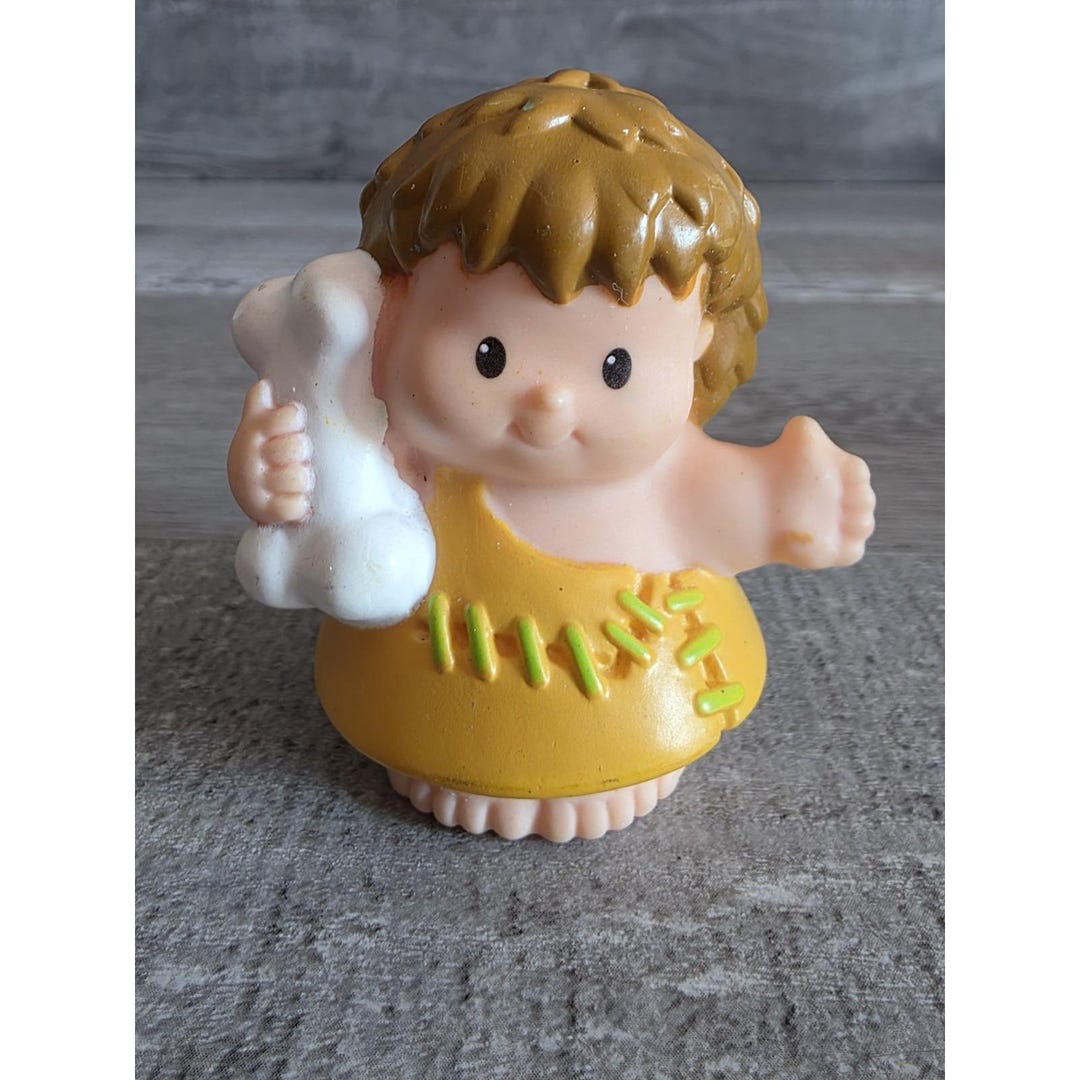 Fisher Price Little People JUNGLE BOY W/ Bone Dino Dinosaur Caveman ...
