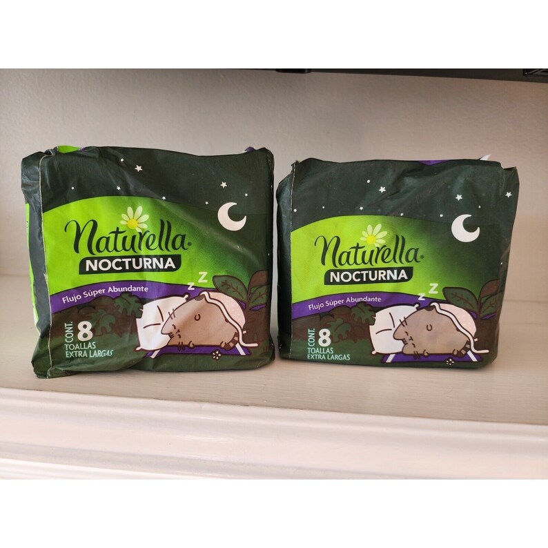 PUSHEEN Naturella Noctura Pads, 8 Count Sanitary Pads travel Size NEW ...