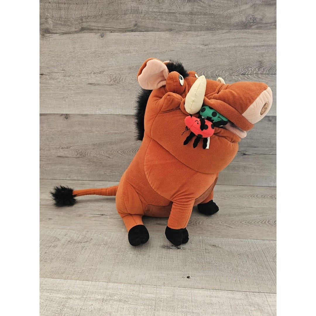 Disney Store Exclusive 14" Pumbaa the Lion King Large Plush With Grub ...
