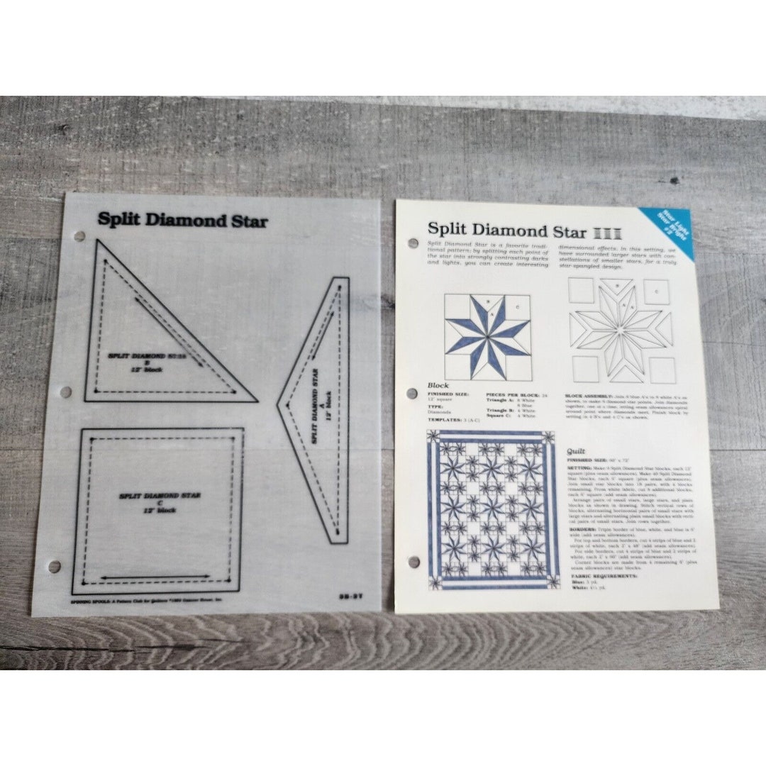 Split Diamond Star Quilt Pattern Template Around the House Club Oxmoor ...