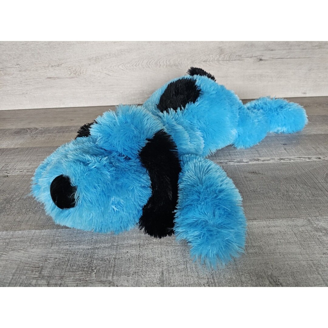Jumbo Plush Blue Black Dog Plush Fluffy Vtg 22 Floppy Puppy - Etsy