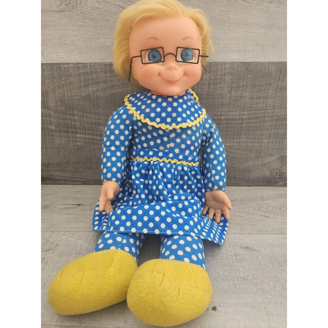 1967 MATTEL Mrs Beasley Doll Glasses Collar Apron Pull String No Speech ...