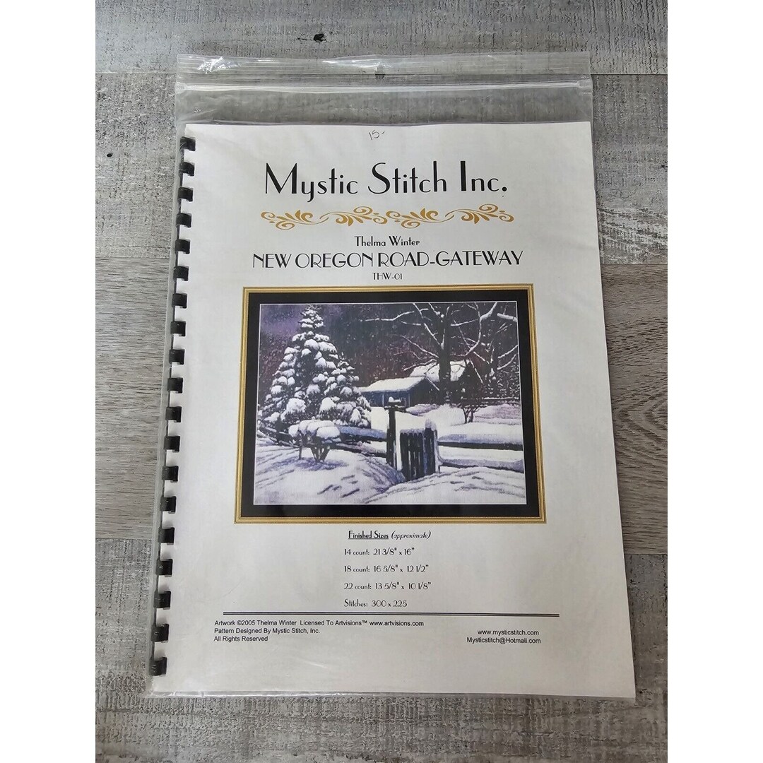 Mystic Stitch New Oregon Road Gateway Cross Stitch Pattern Winter House ...
