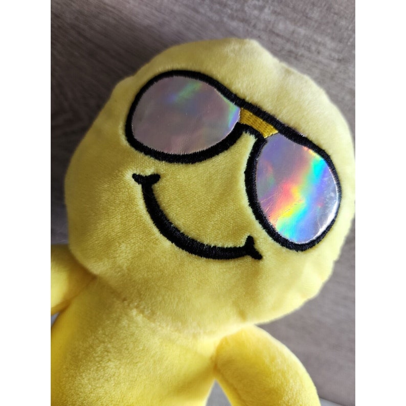 Emoji Plush Yellow Smiley Face Stuffed Animal 8 Sitting W Sunglasses - Etsy