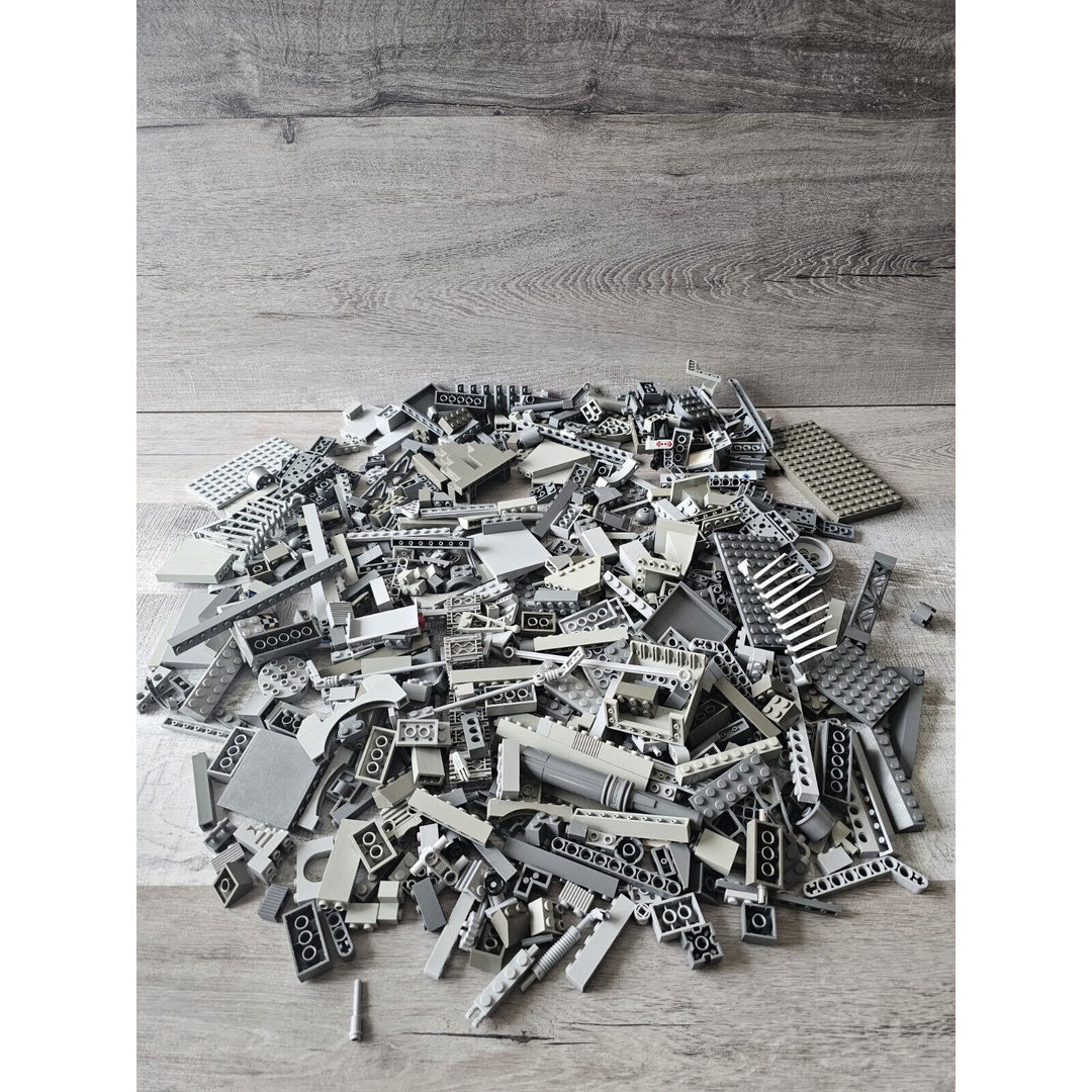Legos Bulk Lot 2 Lbs 7 Ozs Parts Pieces Bricks Light Grey Gray Stone ...