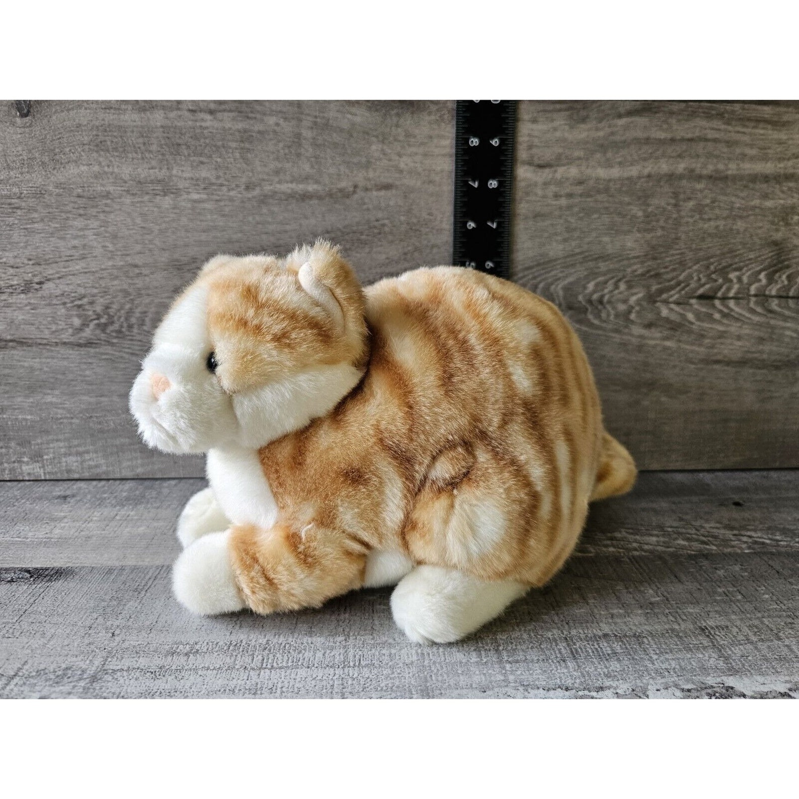 Aurora Tabby Arched Fat Cat Plush Stuffed Orange White Striped Animal ...