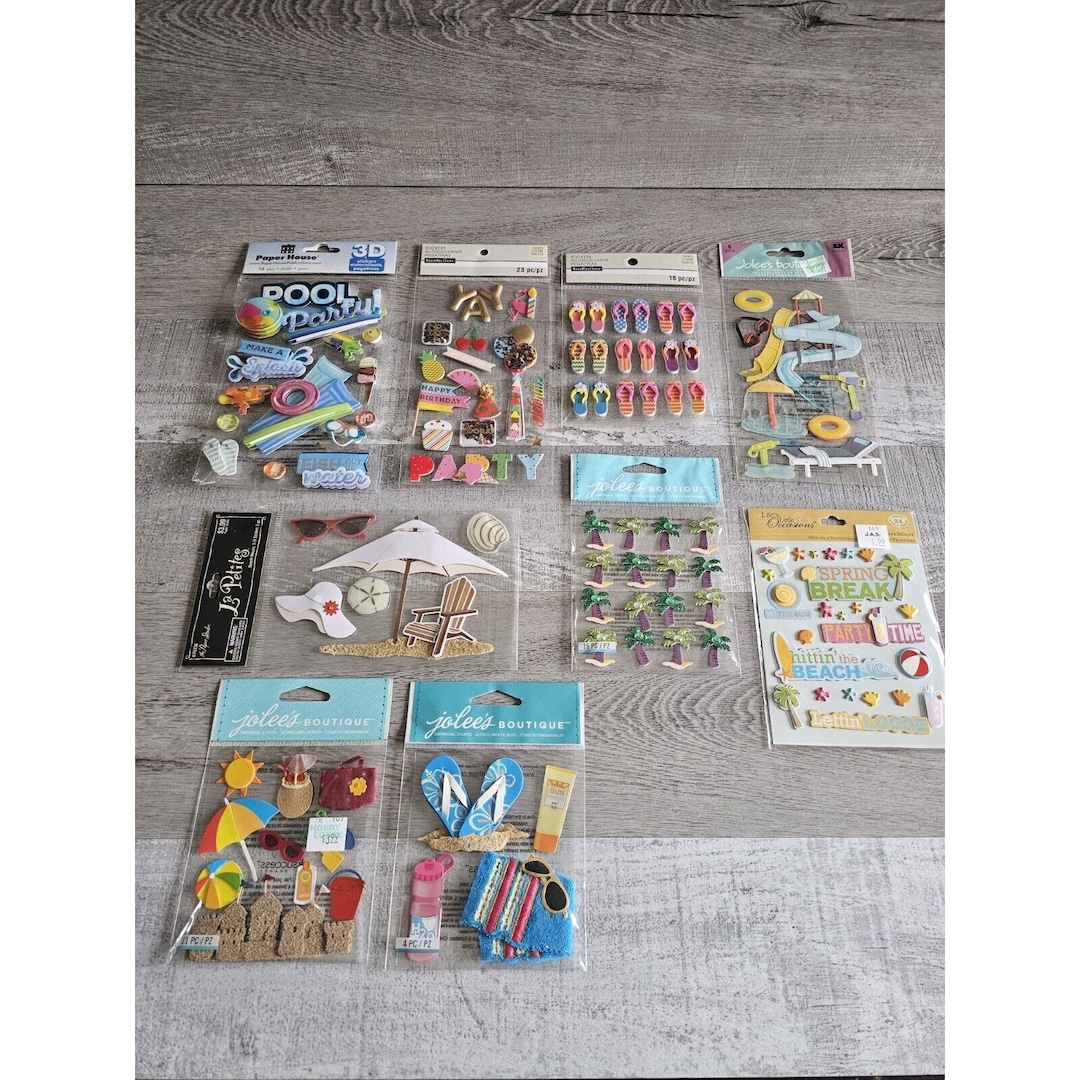 Sticker Lot Beach Scrapbooking 3D Stickers Tropical Vacation Jolee's ...