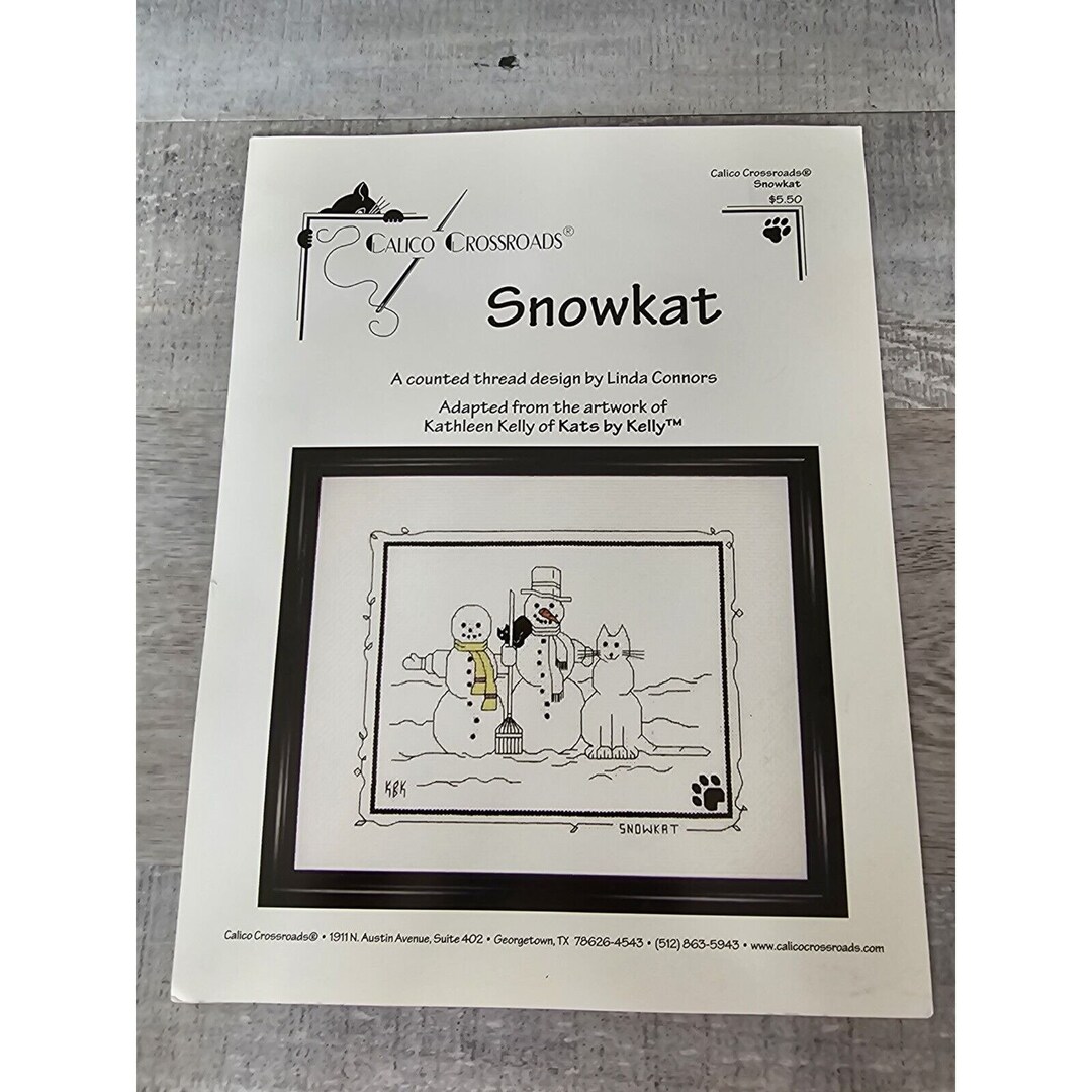 New SNOWKAT Calico Crossroads Kats by Kelly Cross-stitch Pattern Vtg ...