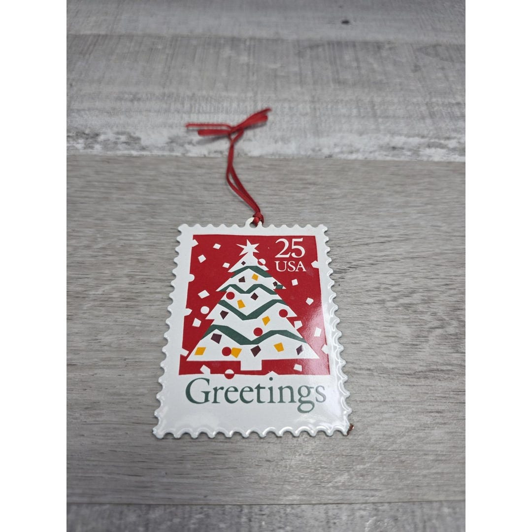 Hallmark Postage Stamp Christmas Ornament 1990s Christmas Tree Libby ...