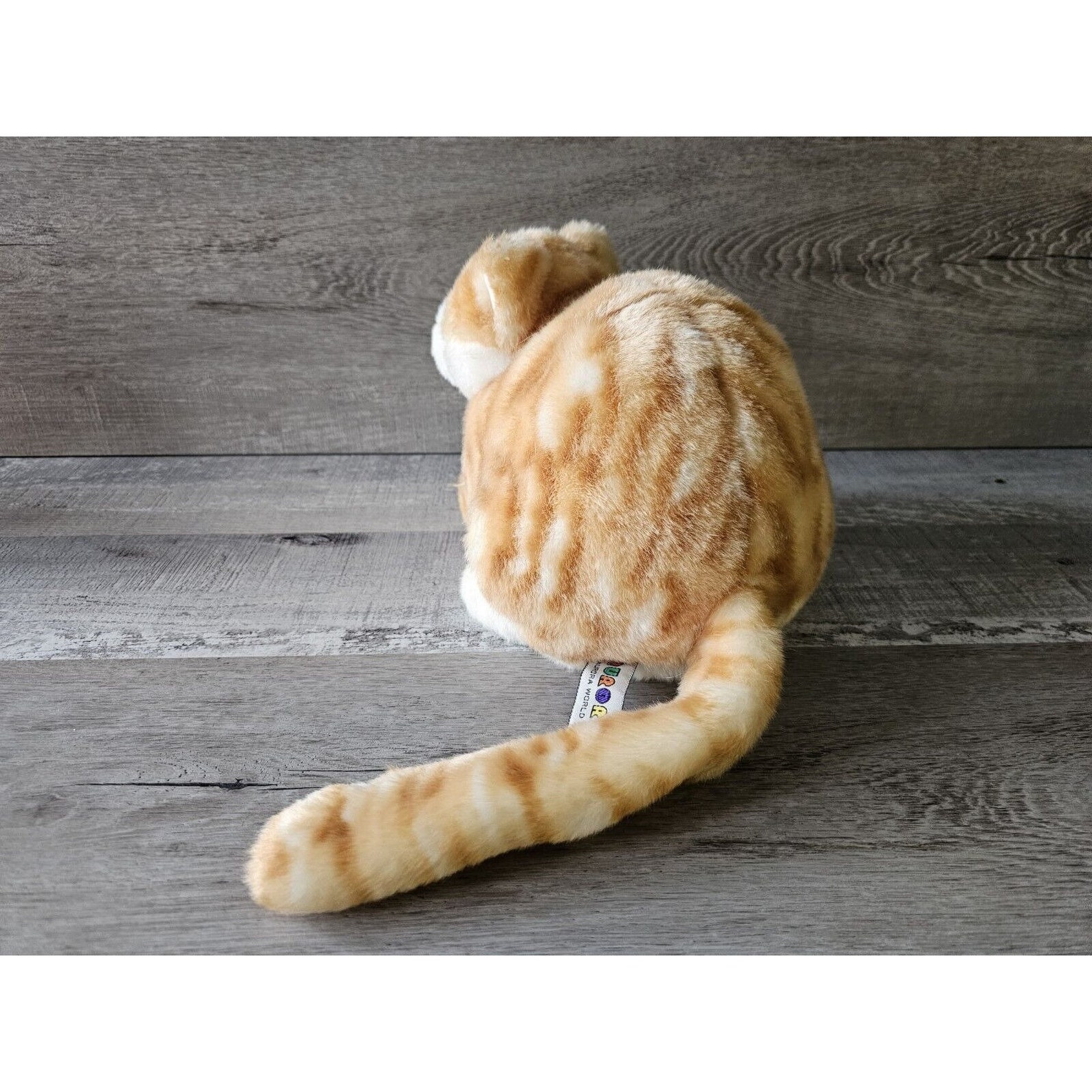 Aurora Tabby Arched Fat Cat Plush Stuffed Orange White Striped Animal ...