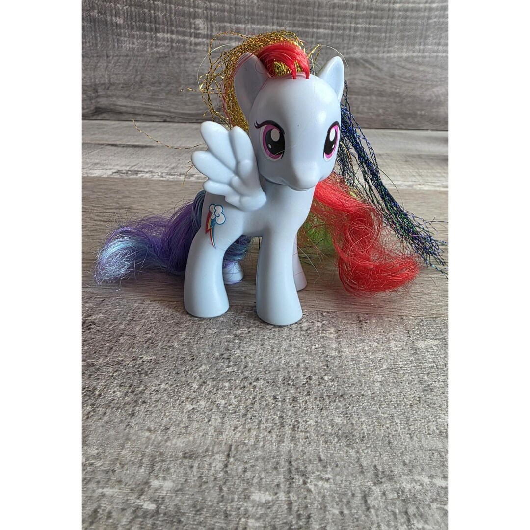 My Little Pony G4 Rainbow Dash 3” Brushable Figure Blue Tinsel Hair ...