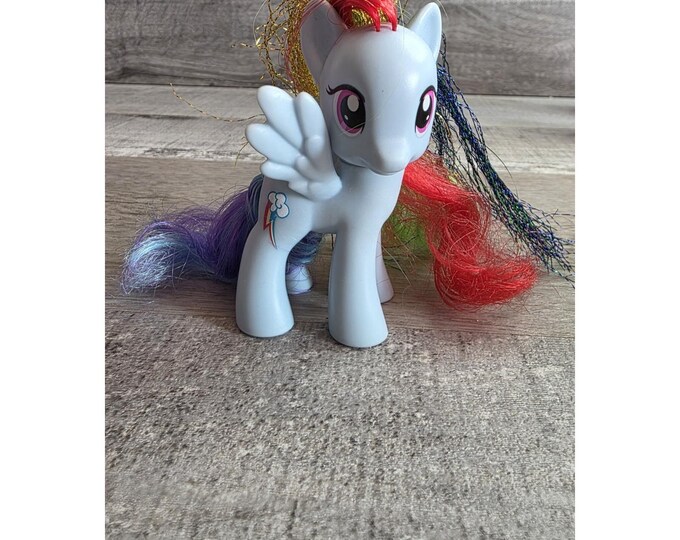 My Little Pony G4 Rainbow Dash 3” Brushable Figure Blue Tinsel Hair ...