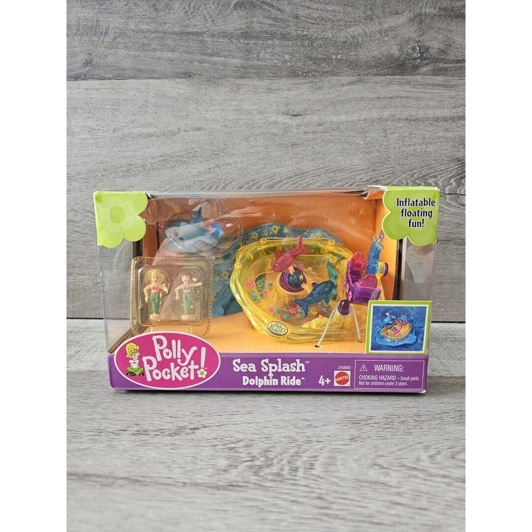 Vtg Polly Pocket Bluebird Sea Splash Dolphin Ride 2000 NRFB New 24860 ...