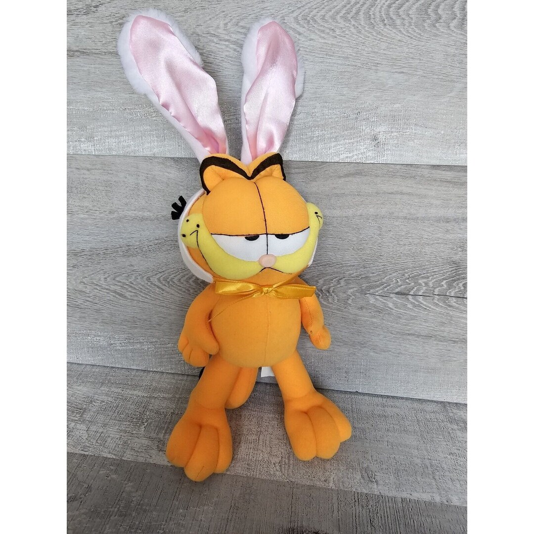 Garfield Cat Easter Bunny Ears 14" Plush Doll Russell Stover Play-by ...