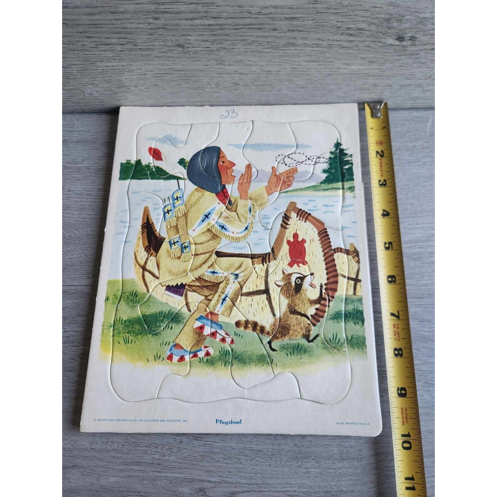 Playskool Vintage Tray Frame Puzzle Golden Press Playschool 80-6B Chief ...