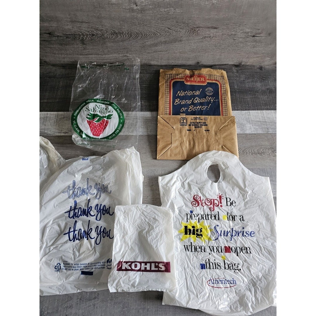 Vintage Grocery Department Store Advertising Shopping Bags 1980s 1990s ...