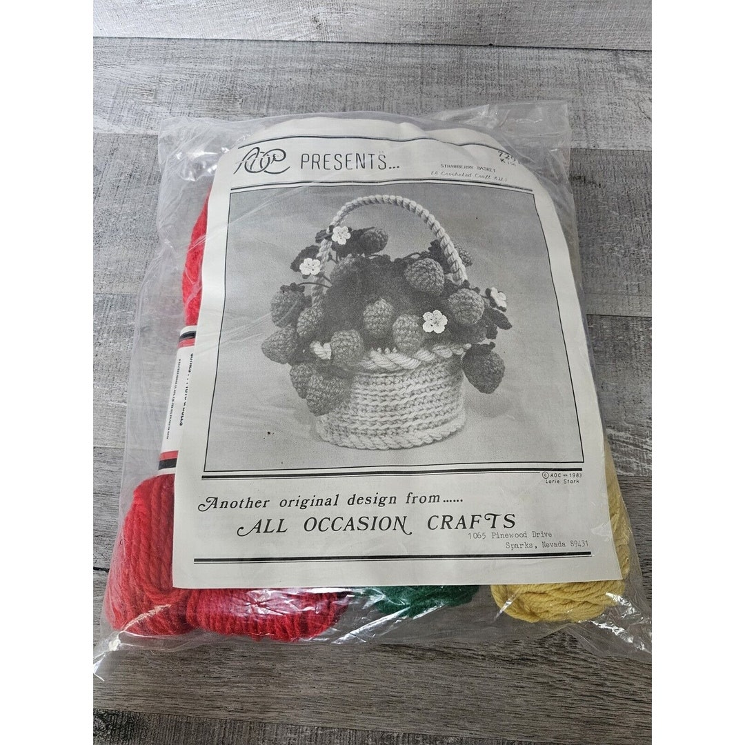Vintage 1983 AOC Crochet Strawberry Kit 7291 Lorie Stark All Occasion ...