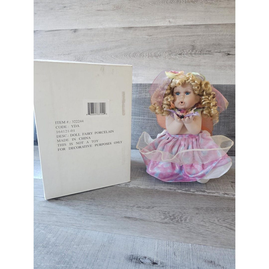 Vtg Lil Papillon Cute Chubby Angel Fairy W Butterfly Porcelain Doll 11 ...