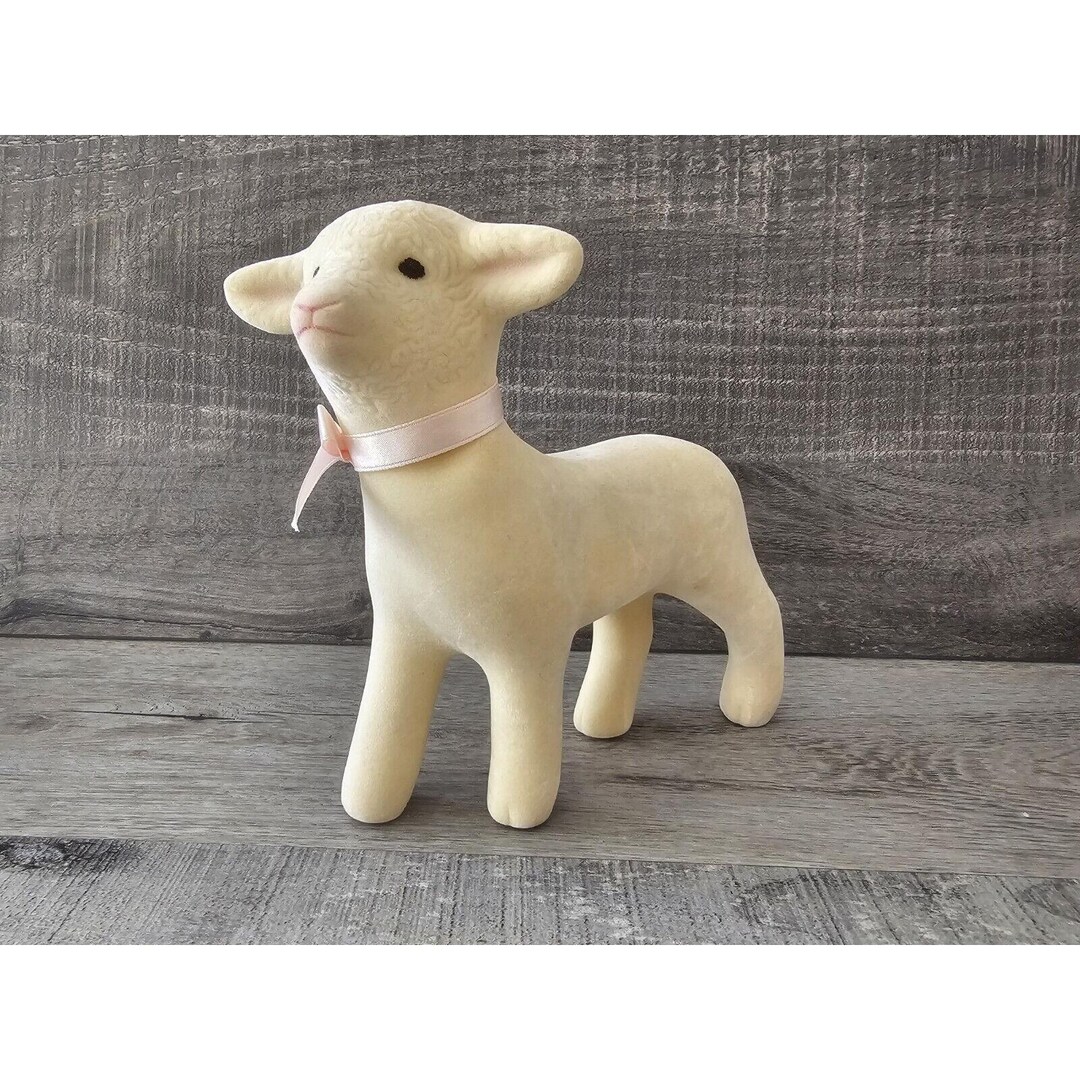Vtg Little Bo Peep Ashton Drake Flocked Lamb Sheep Animal Figure 7"x7 ...