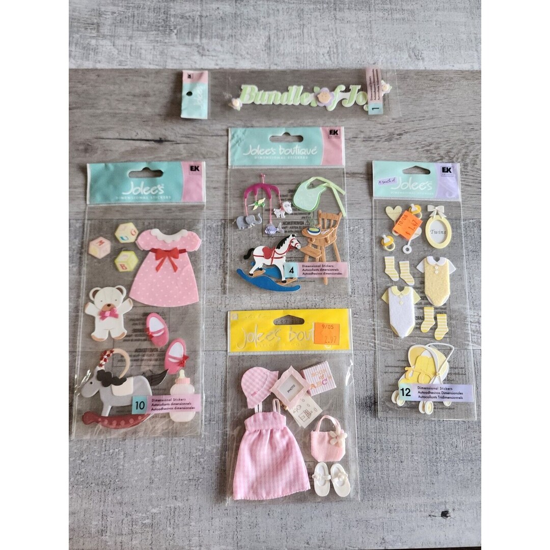 NEW Scrapbook 3D Stickers HUGE LOT Baby Girl Twins Jolee Retired Rare ...