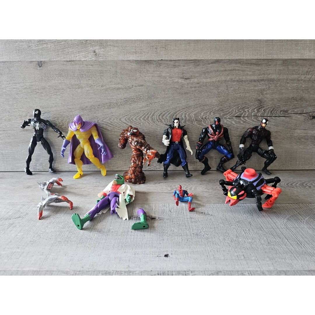 Vtg Marvel 90s Spiderman Lot Moribus Web Force Venom Aqua Carnage Swarm ...