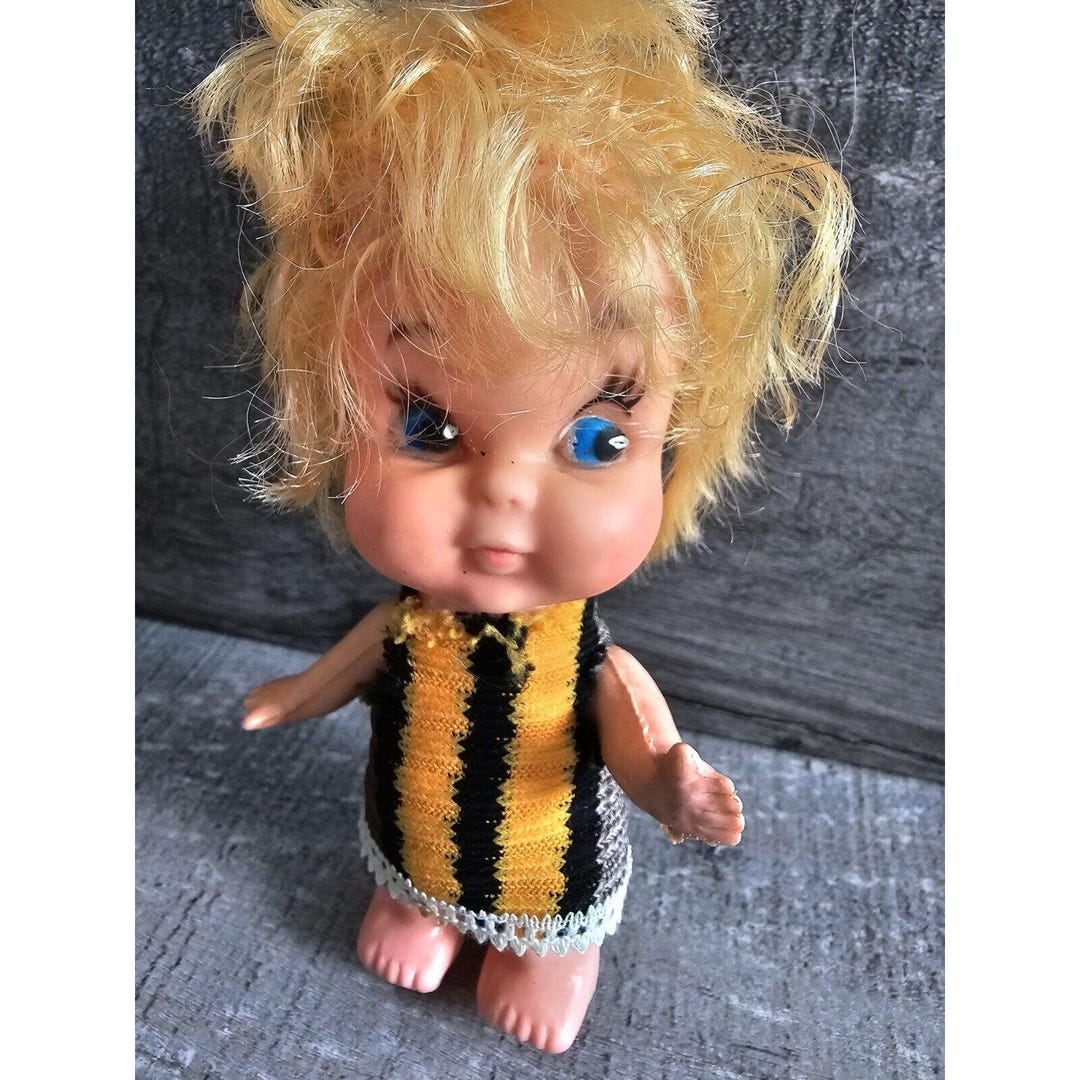 Vintage Vinyl and Hard Plastic 5" Big Head Doll W Original Dress #18 - Etsy