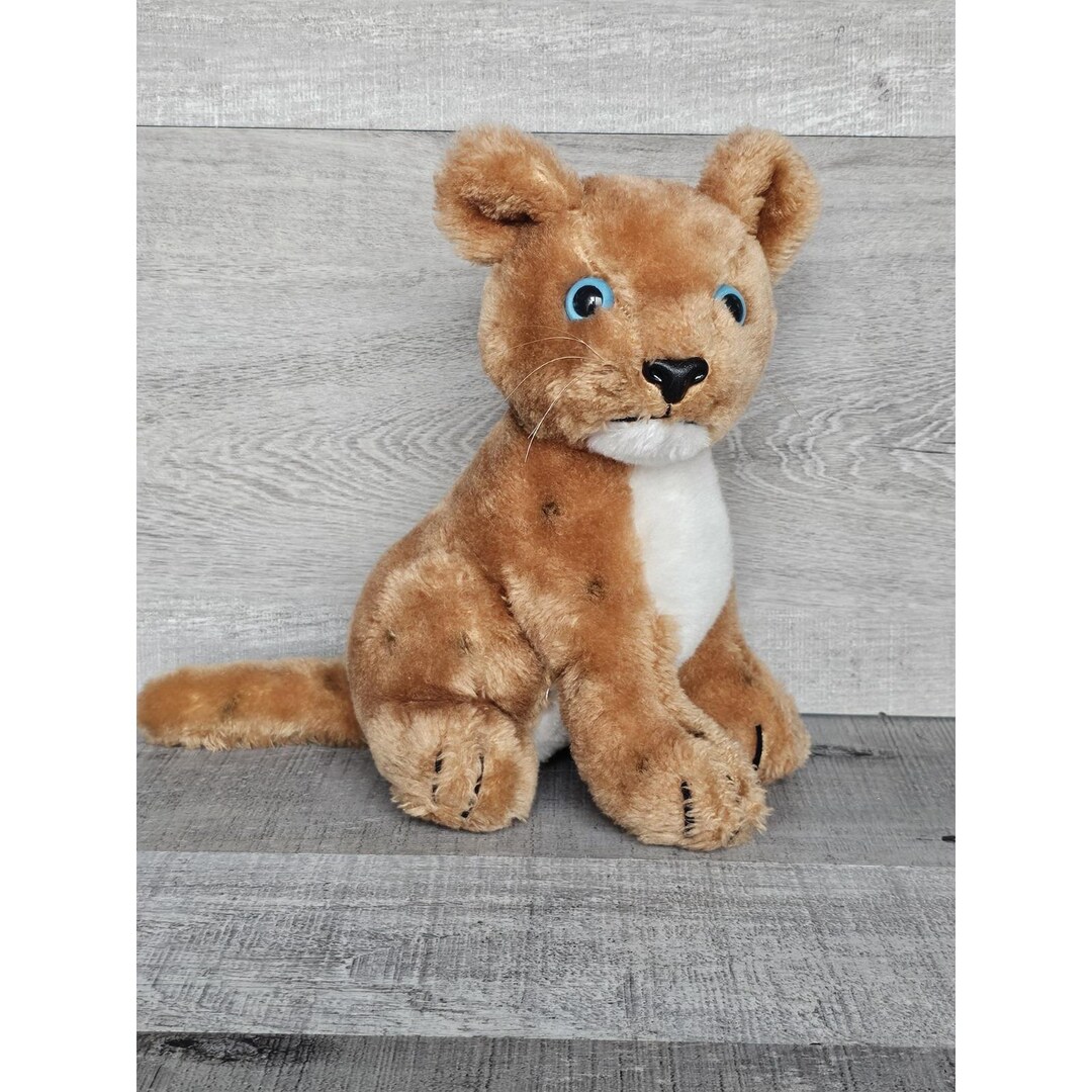 Vintage Kitty Cat Plush Dakin 1978 Brown Tan Spotted Leopard Cheetah ...