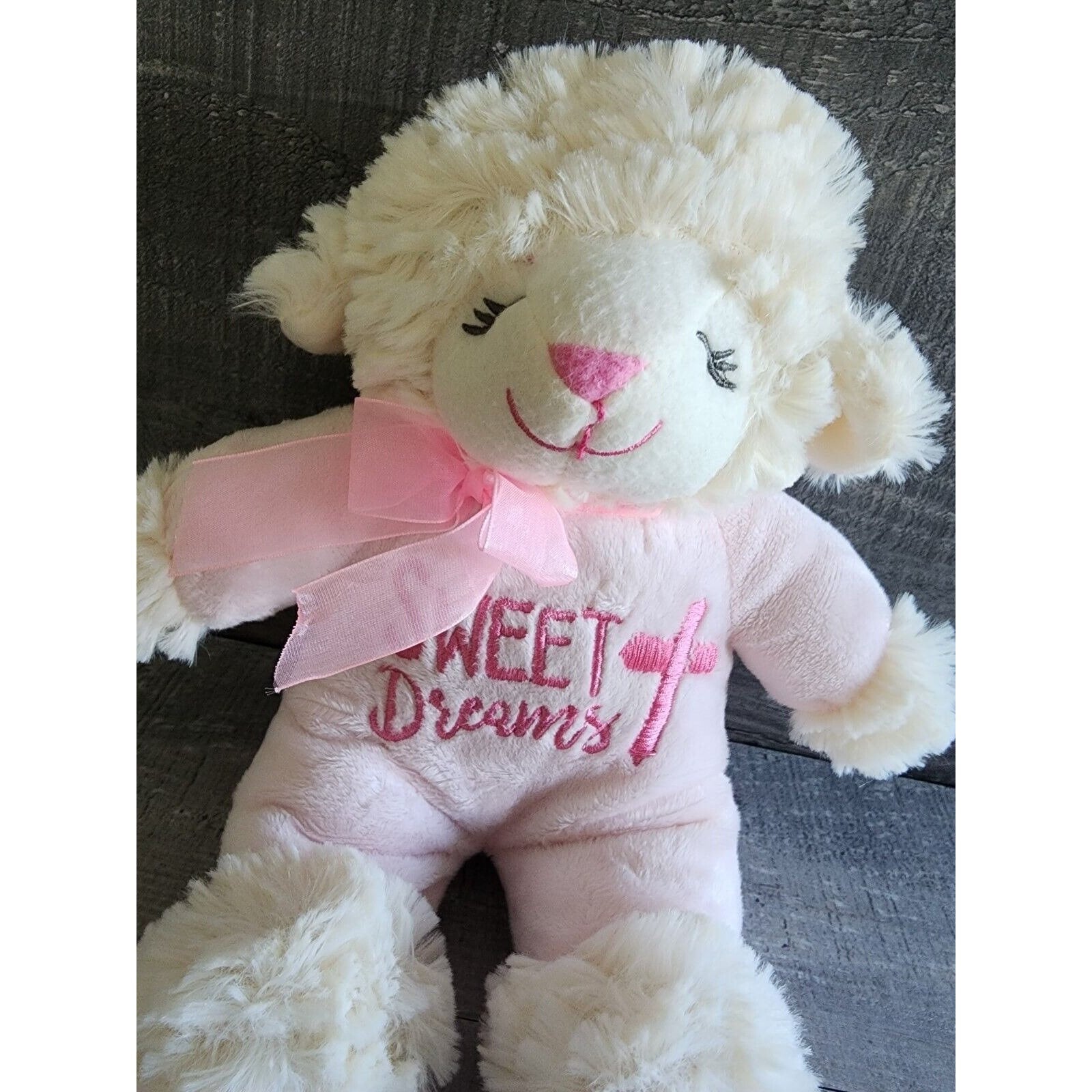 Dan Dee Plush Pink Lamb Recites Prayer Sweet Dreams 11 Soft Stuffed Toy ...
